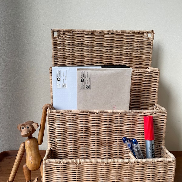 Wicker Wall Mail Holder - Etsy