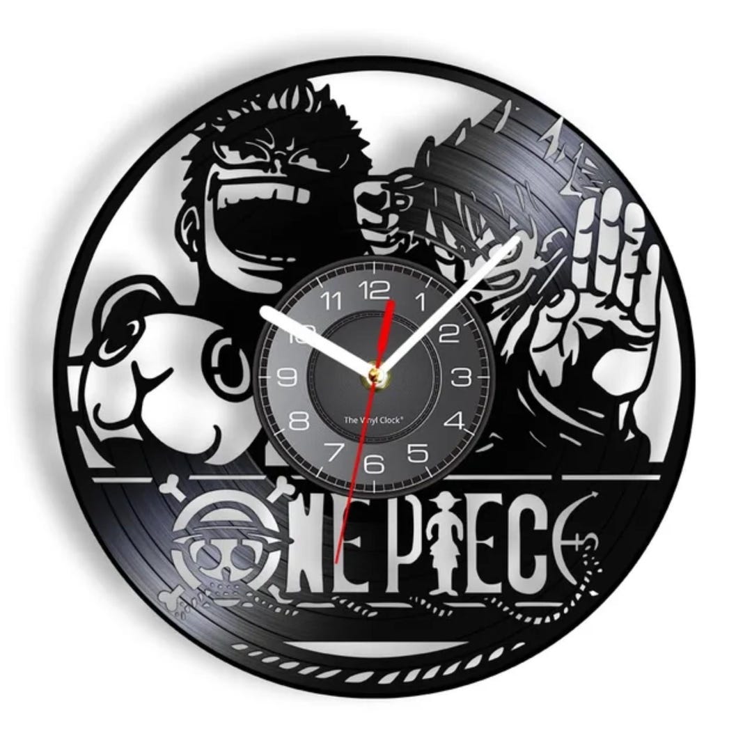 One Piece Manga Vinyl Record Clock - With or Without LED Lights - Manga ...