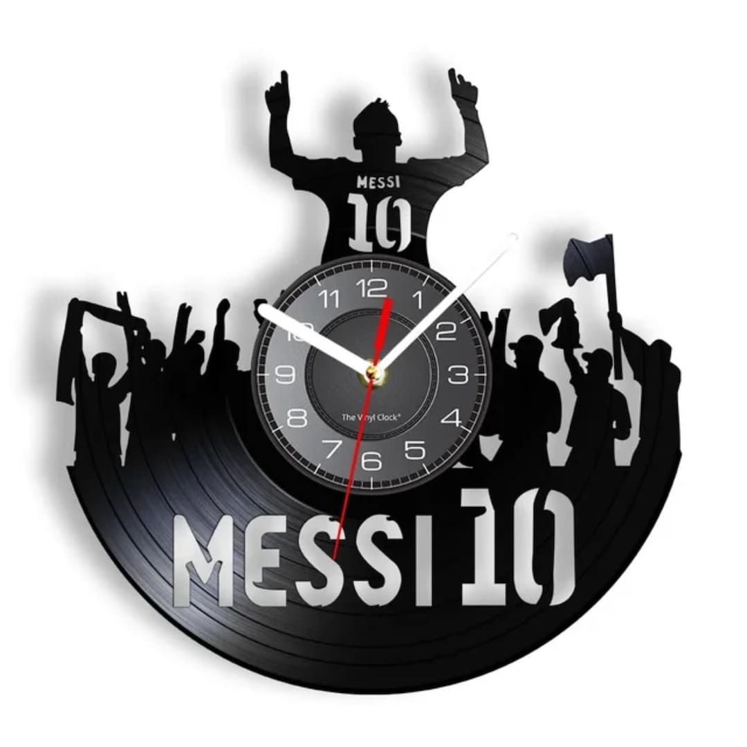 Football Vinyl Record Clock - Lionel Messi - With or Without LED Lights ...