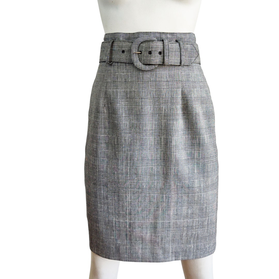 Vtg 80s MICHELLE STUART Office Core High Waist Plaid Secretary Trouser ...