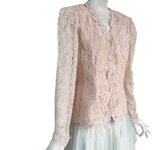 Vtg 90s LISA MICHAELS Romantic Coquette Champagne Lac… - Gem