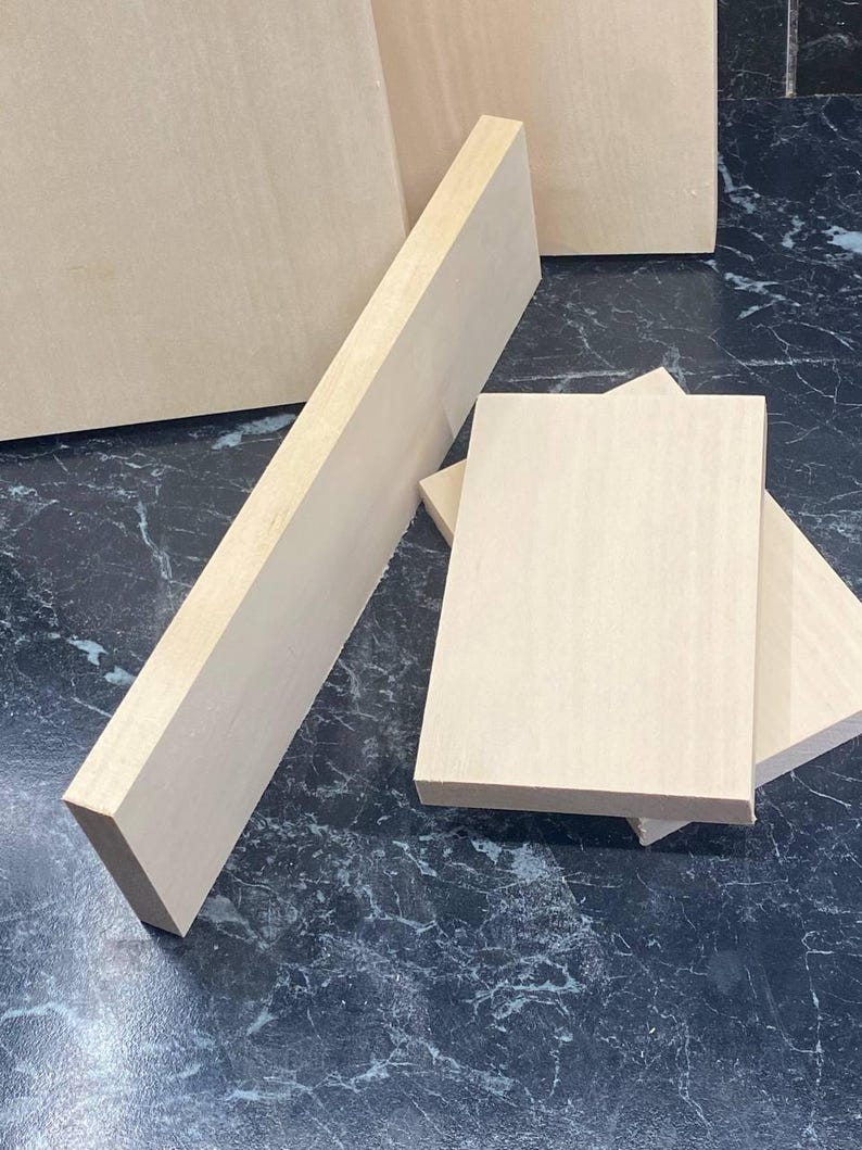 4 Pcs Basswood Craft Blank: Smooth Wood Board for Carving, Pyrography ...