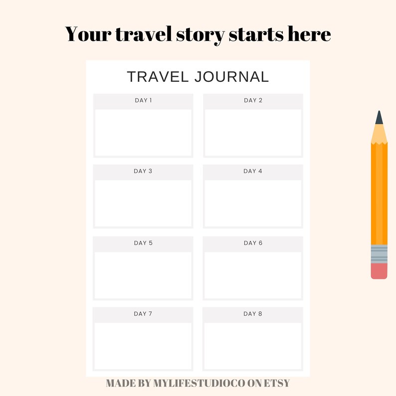 Printable Travel Journal | Vacation Diary | Trip Planner & Memory Book ...