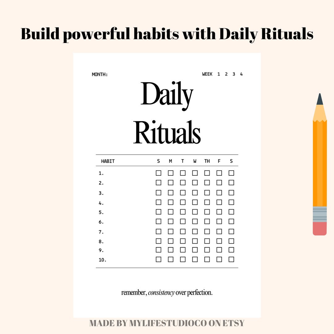 Daily Rituals Planner | Habit Tracker | Morning & Night Routine | Self ...