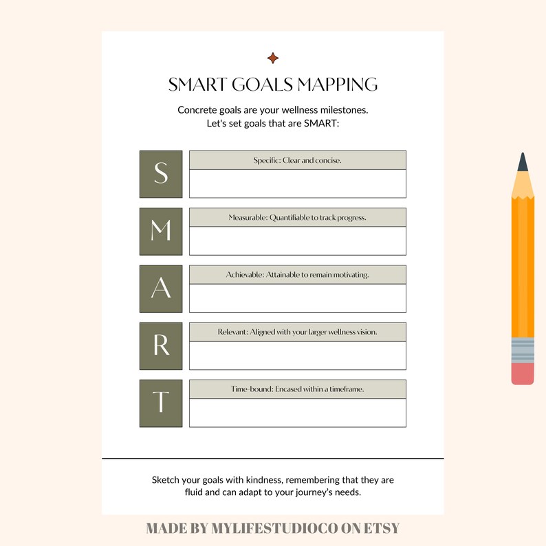 SMART Goals Mapping | Goal Setting Planner | Digital Goal Tracker ...