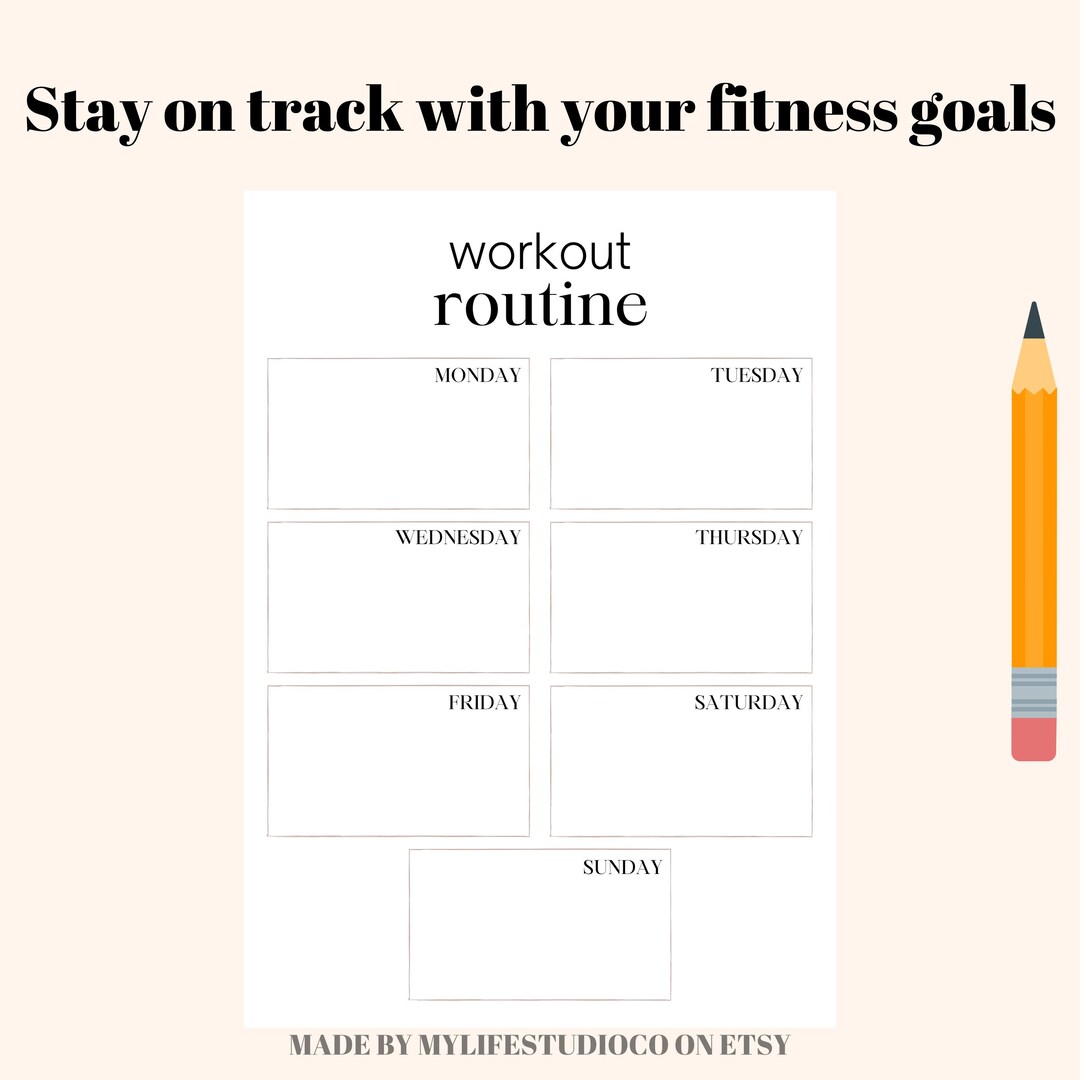 Workout Routine Planner | Printable Fitness Tracker | Gym Workout Log ...