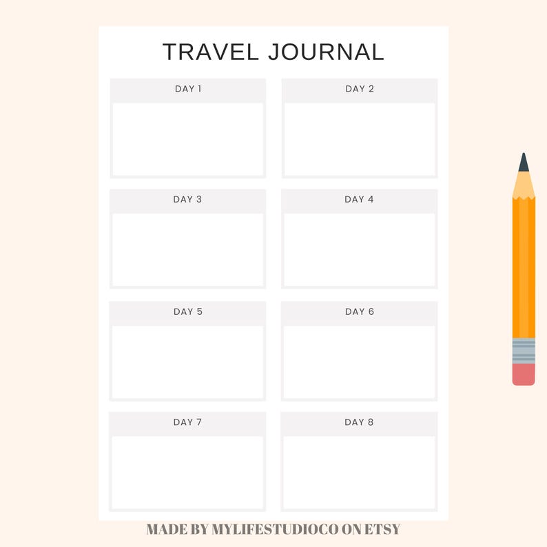 Printable Travel Journal | Vacation Diary | Trip Planner & Memory Book ...