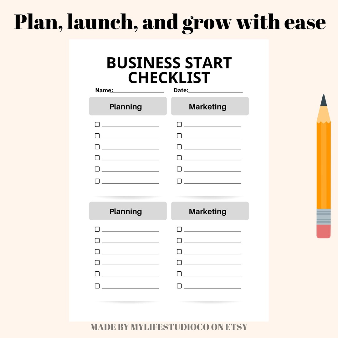Business Start Checklist | Startup Launch Guide | Small Business ...