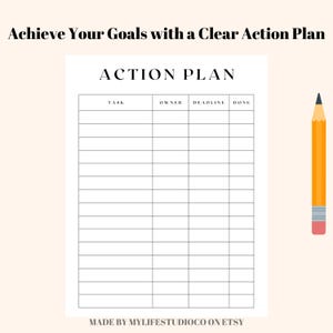Action Plan Template | Goal Planner | Project Planner | Business Plan ...