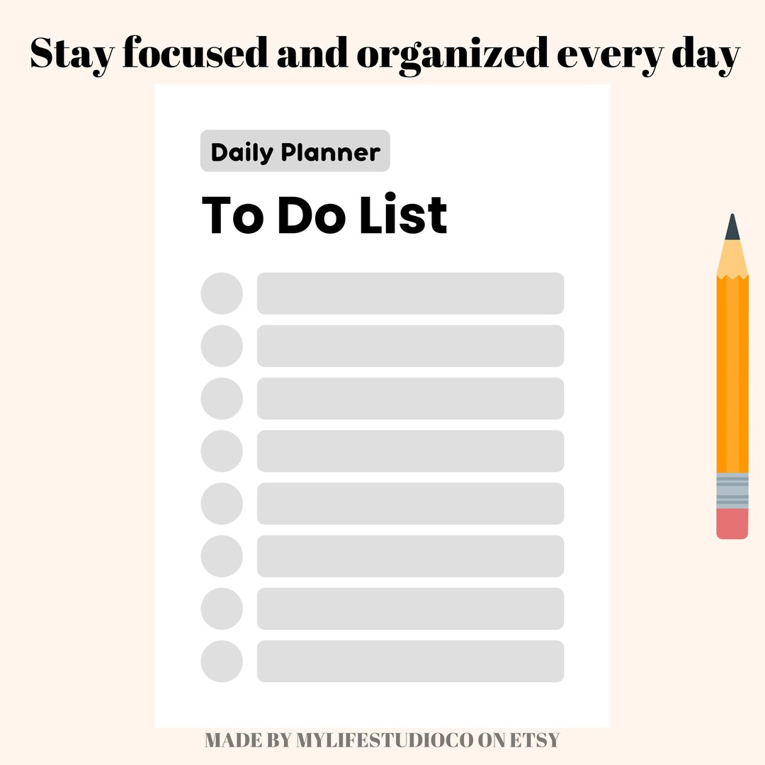 To Do List Planner | Daily Task Organizer | Productivity Tracker ...