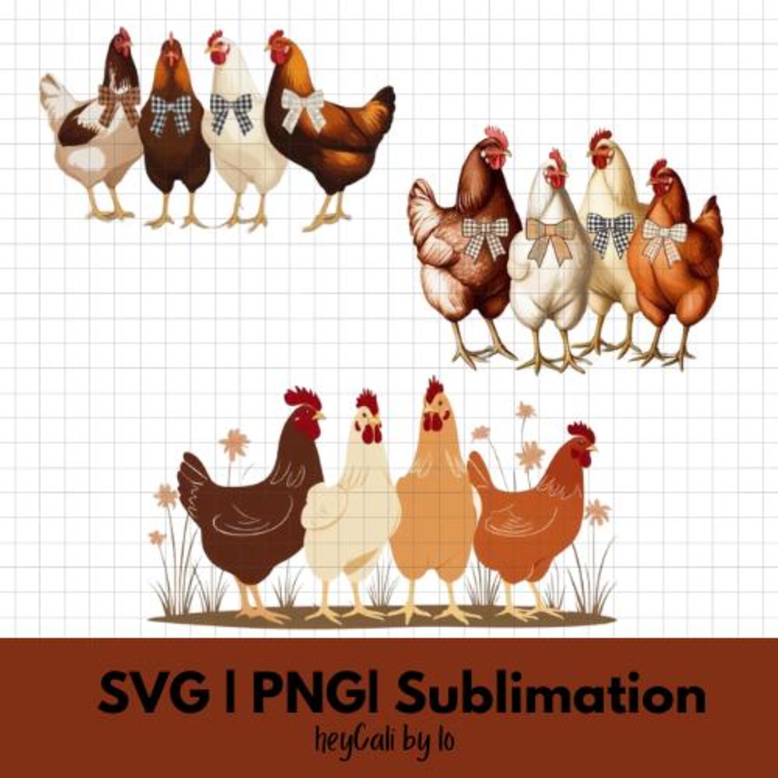 Chickens SVG - Farm Animal Clipart, Rustic Hen Silhouette, Country ...