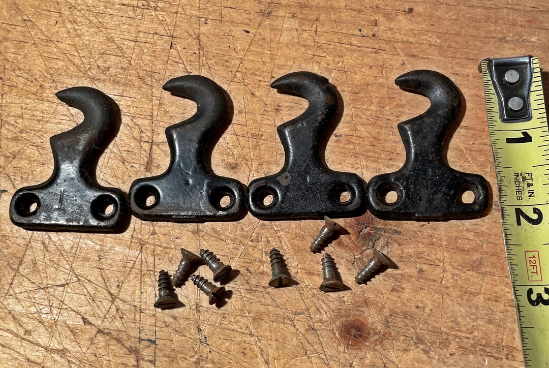 Four Singer Treadle Sewing Machine Cast Iron Hooks for Drawer Frame ...