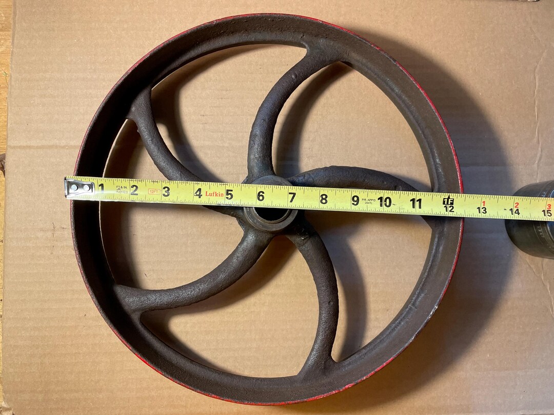 Large Vintage 13 Inch Cast Iron Industrial Flywheel Pulley Steampunk - Etsy