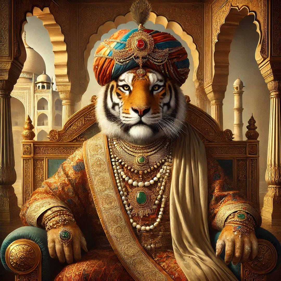 Royal Tiger Portrait Digital - 4K Digital Historical Art, Instant ...