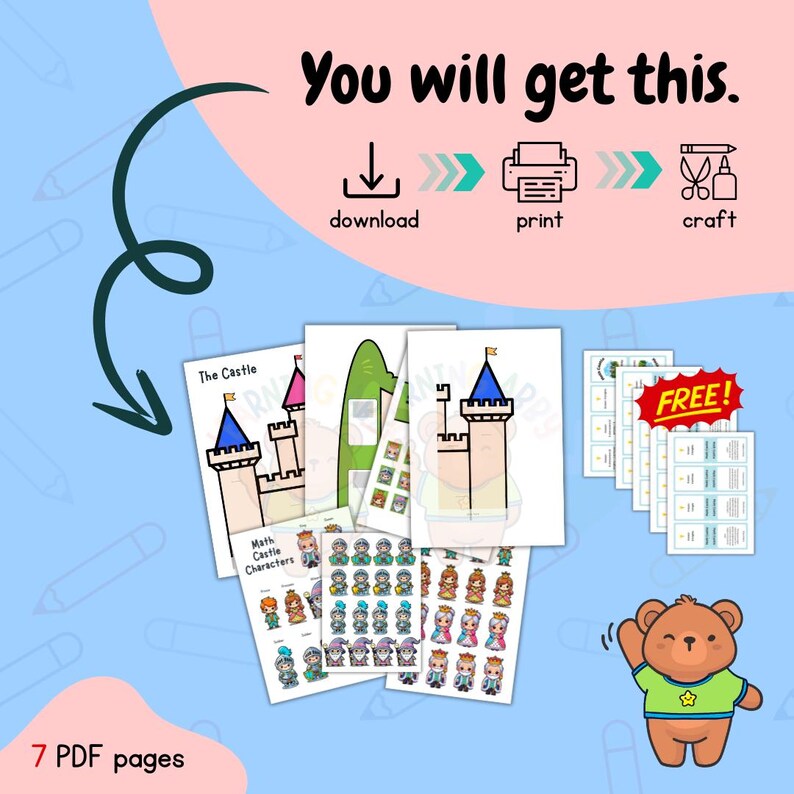 Interactive Math Castle Printable | Addition and Subtraction Activity ...