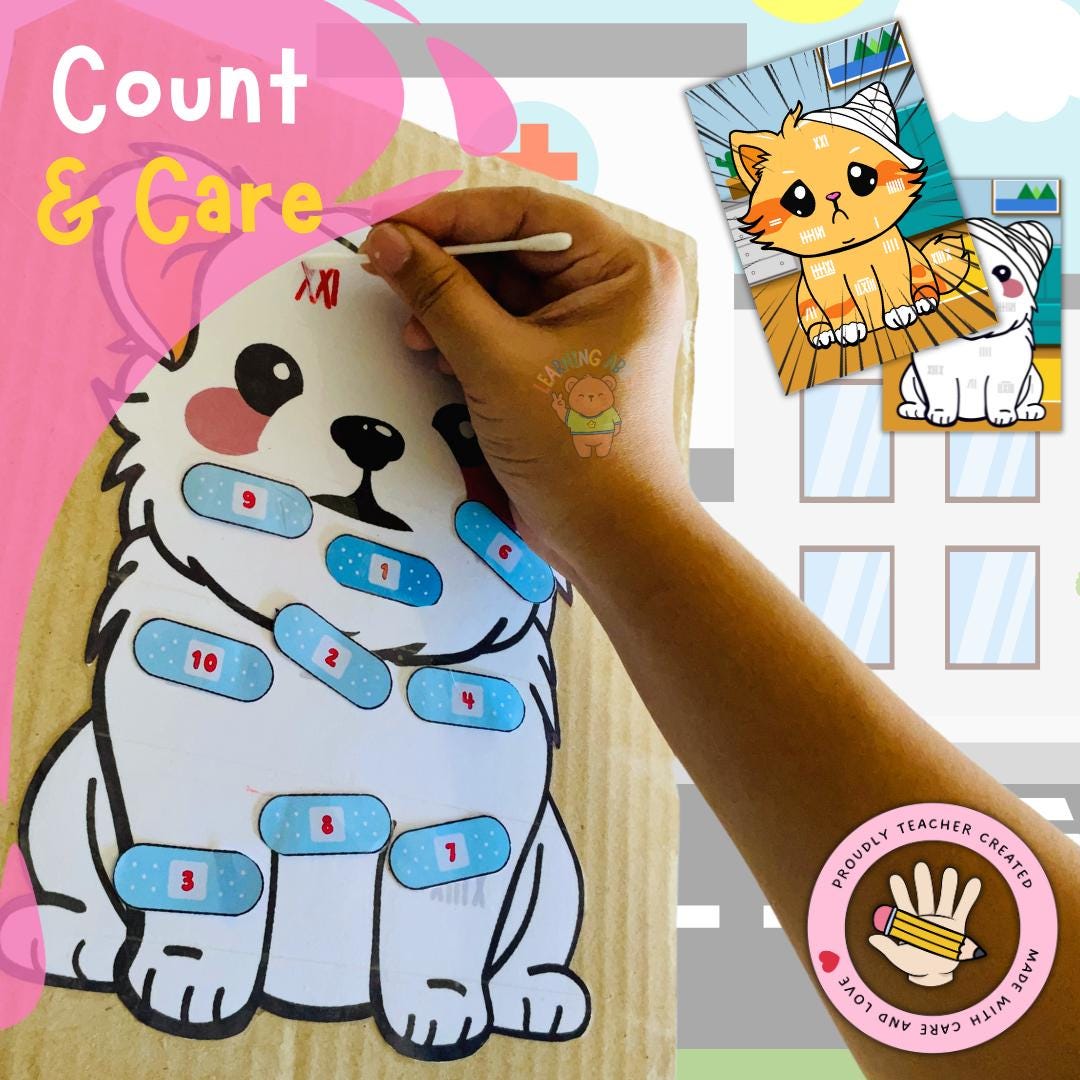 Count & Care: Pet Vet Counting Game for Kids | Printable Educational ...
