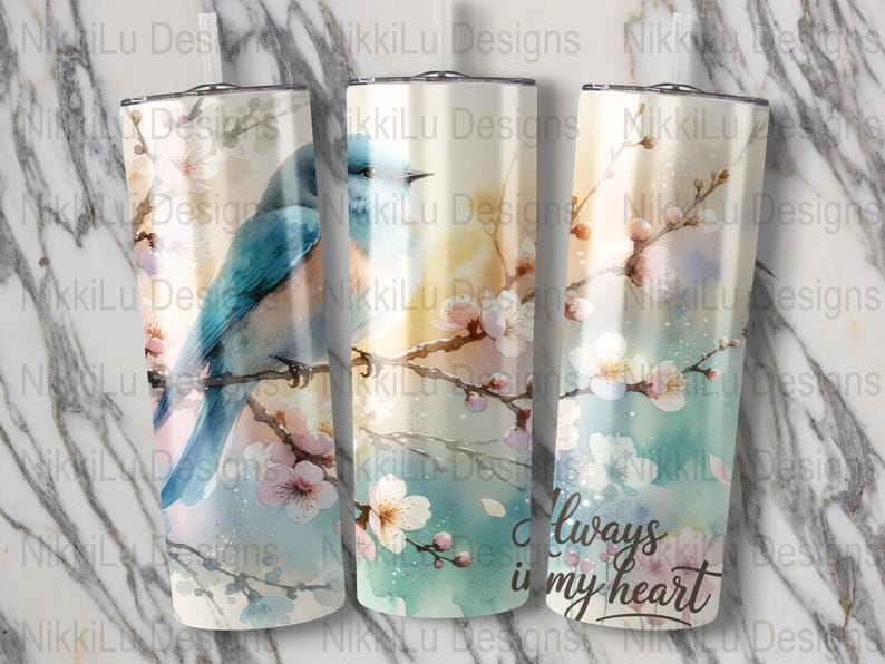 In Loving Memory Sublimation Tumbler Design, Bluebird Memorial 20 Oz ...