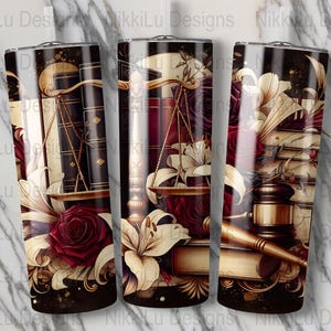 Lawyer Tumbler Wrap, 20oz Skinny Tumbler Attorney Sublimation PNG ...