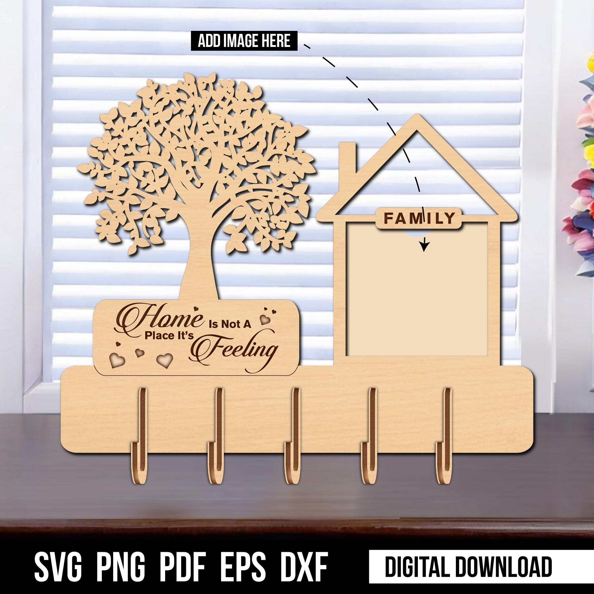 Layered House Key Holder Laser Cut Bundle | Hanging House Keychain ...