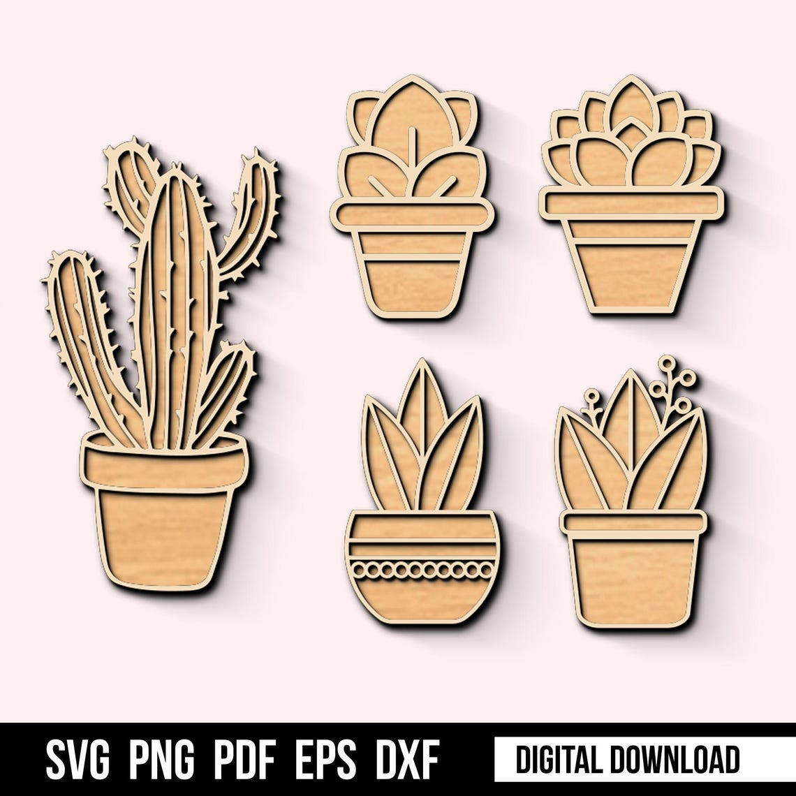 Succulent Laser Cut SVG Bundle: Home Decor Designs (digital Download ...