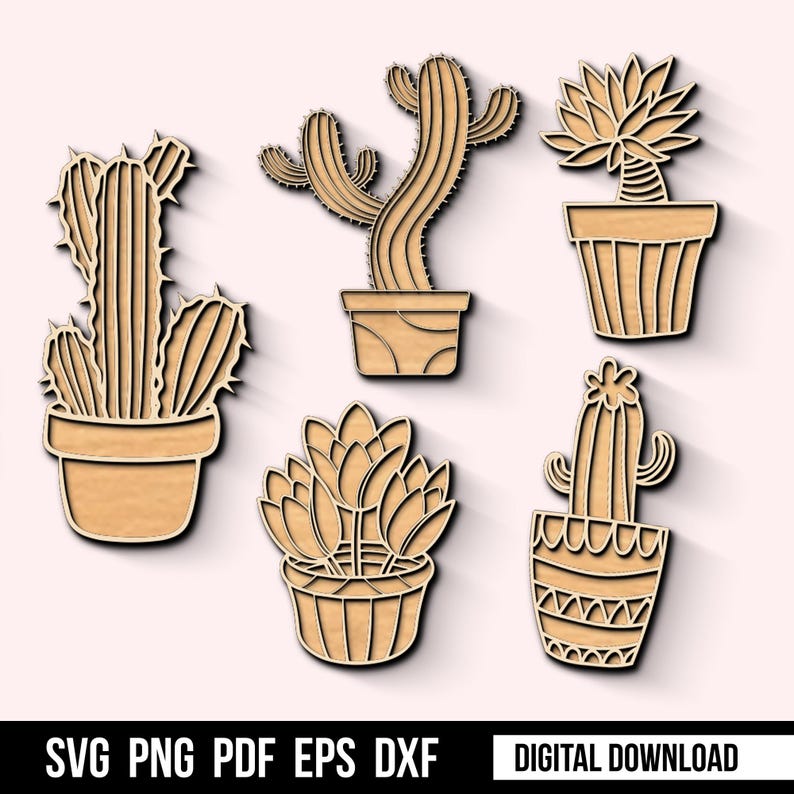 Succulent Laser Cut SVG Bundle: Home Decor Designs (digital Download ...