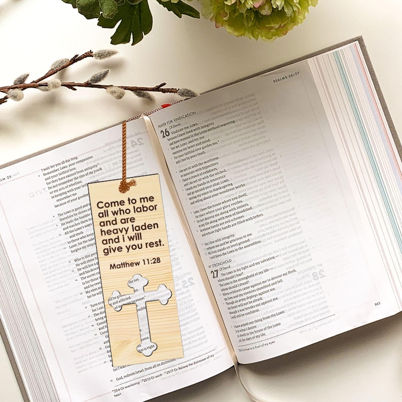 Wooden Religious Bookmarks Bundle | Christian Engraved Bookmark Laser ...
