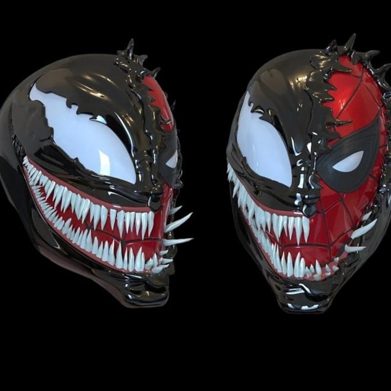 Half Spiderman Half Venom Mask - Etsy