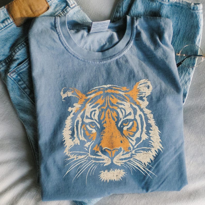 Comfort Colors® Tiger Shirt - Tiger Face Tee - Oversized Jungle Shirt ...