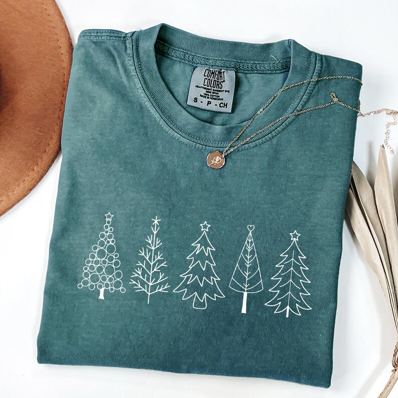 Comfort Colors Embroidered Pine Trees Shirt: Winter Forest T-shirt ...