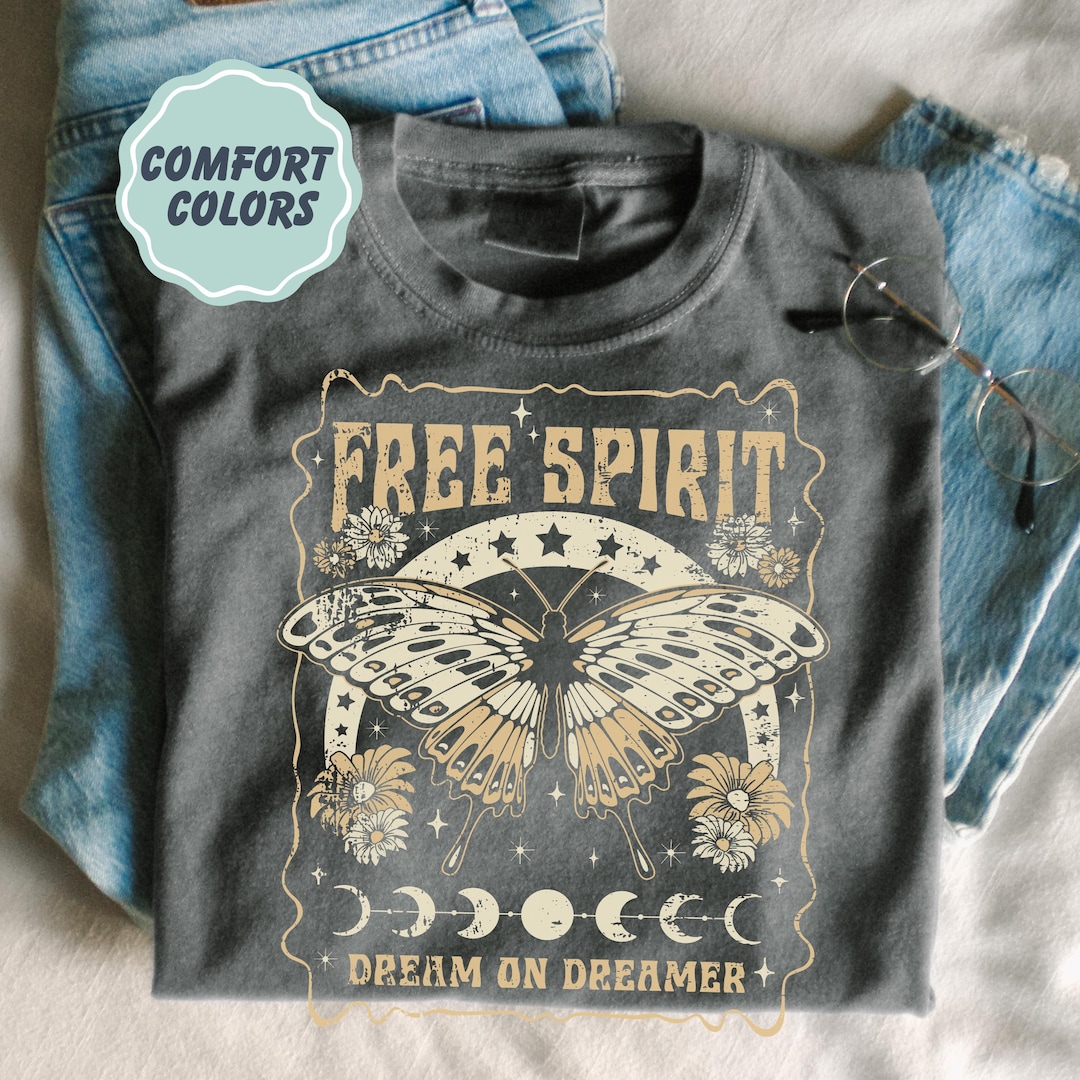 Comfort Colors Free Spirit Shirt - Retro Boho Summer Tee - Oversized ...