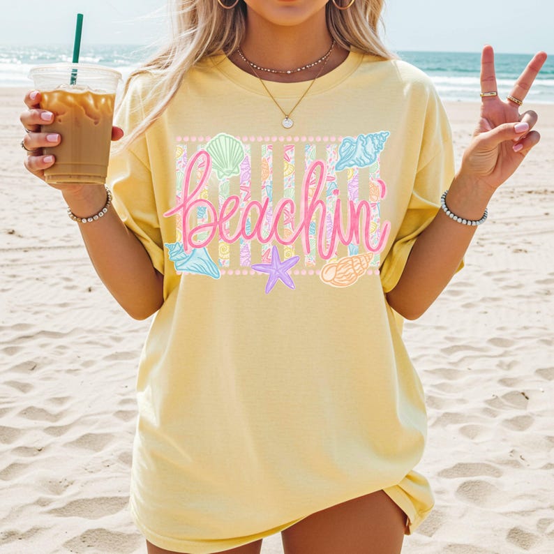 Comfort Colors Beachin' Shirt - Beach Vibes Shirt - Boho Summer Tee ...