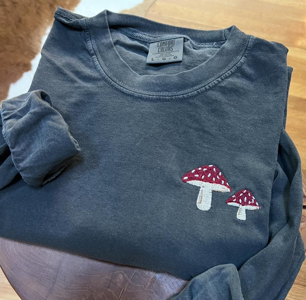 Comfort Colors Embroidered Mushrooms Shirt: Cute Mini Mushroom ...