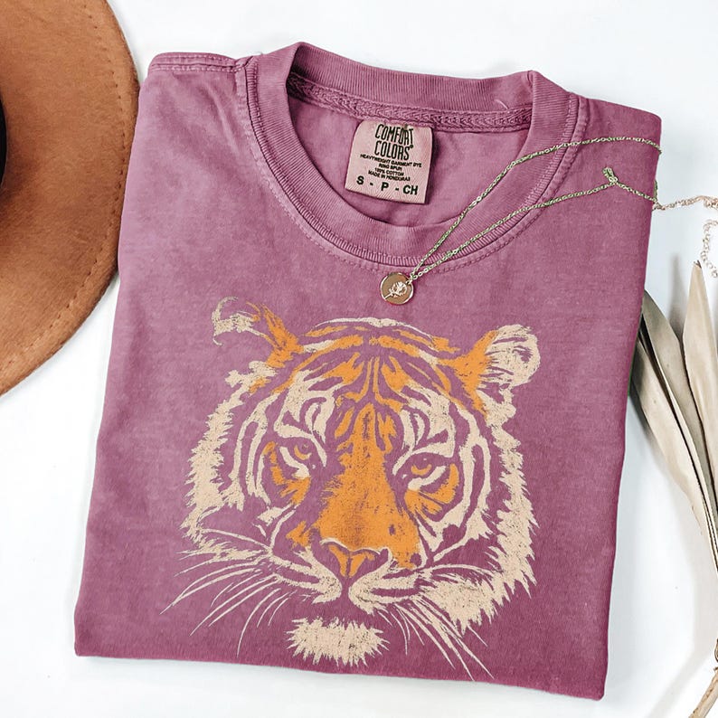 Comfort Colors® Tiger Shirt - Tiger Face Tee - Oversized Jungle Shirt ...