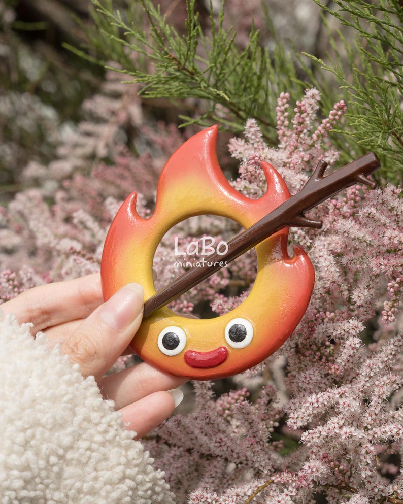 Calcifer Flame Inspired Hair Stick Barrette | Hair Clip | Hair Pin ...