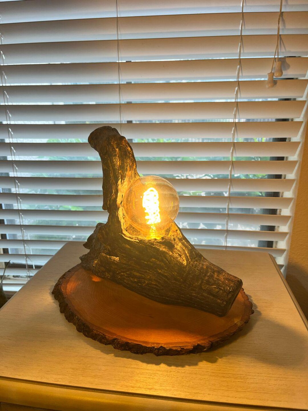 Handcrafted Reclaimed Wood Lamp – Unique Design With Natural Cavities ...