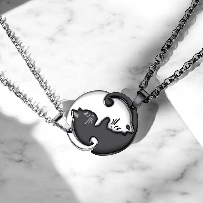 Cat Couple Necklace - Etsy