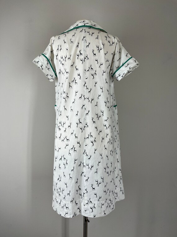 Mid Century Modern Stick Figure Reindeer Robe | 1960s… - Gem