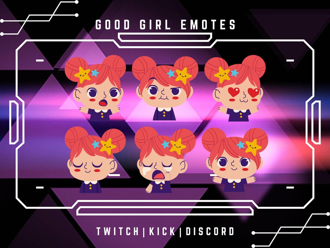 Good Girl Emotes Bundle | Kawaii Facial Emotes | Twitch & Discord Sub ...
