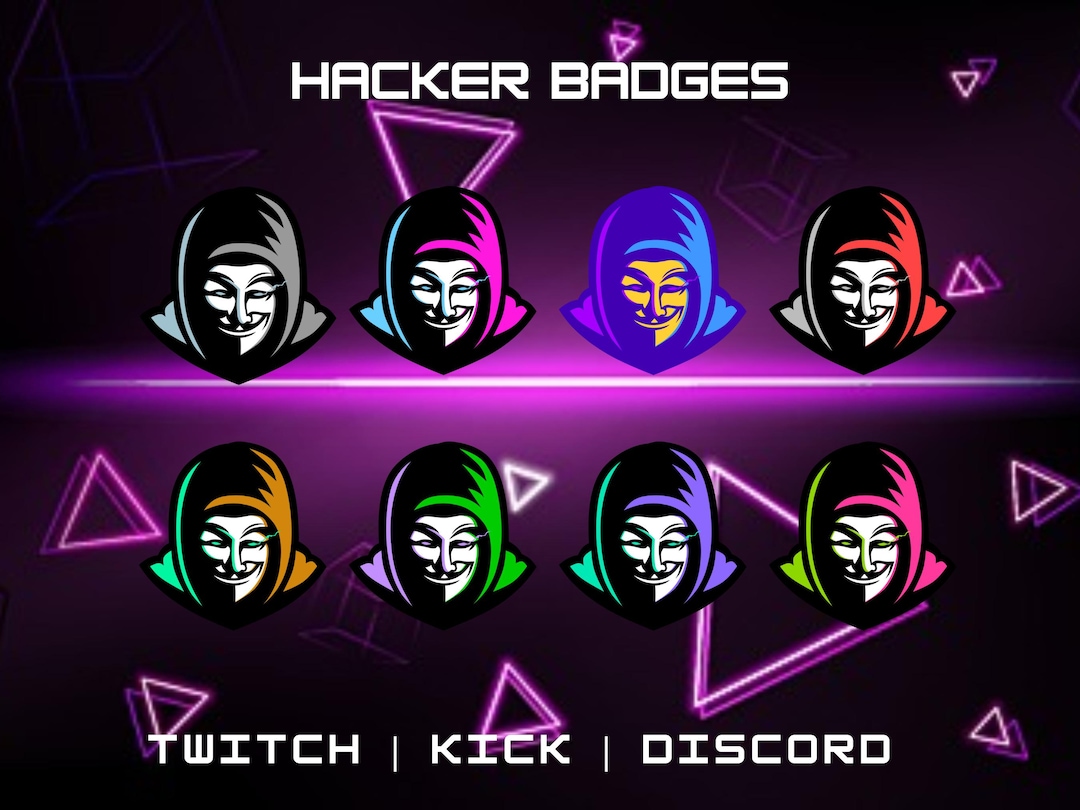Twitch Hacker Sub Badges | Streaming Badges | Anonymous Badges ...