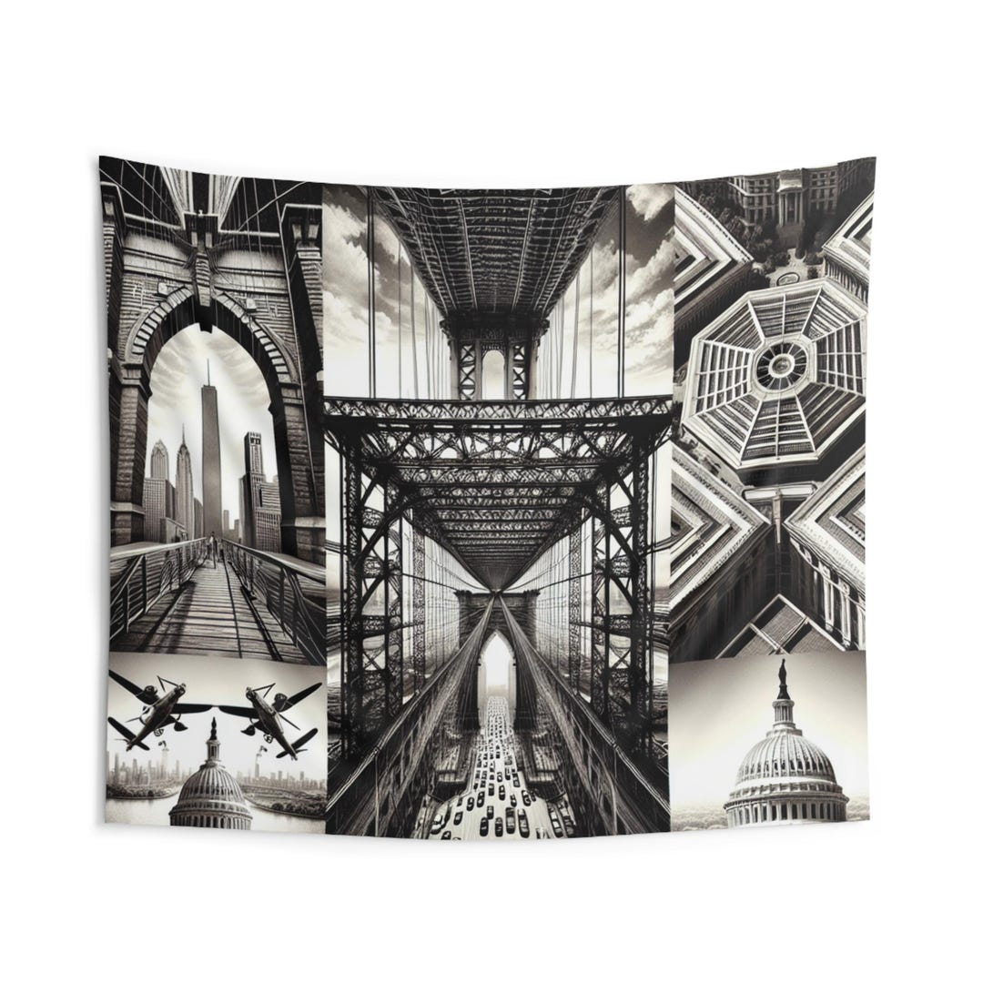 American Landmarks Indoor Wall Tapestries, USA History Home Decor, US ...