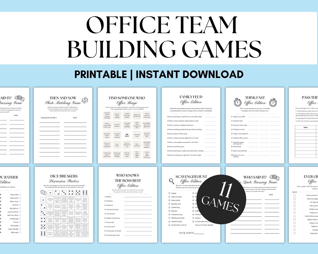 Office Team Building Game Bundle: Icebreakers & Activities (digital ...