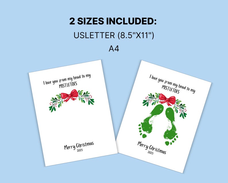 Christmas Footprint Craft: "i Love From My Head to My Mistletoes ...