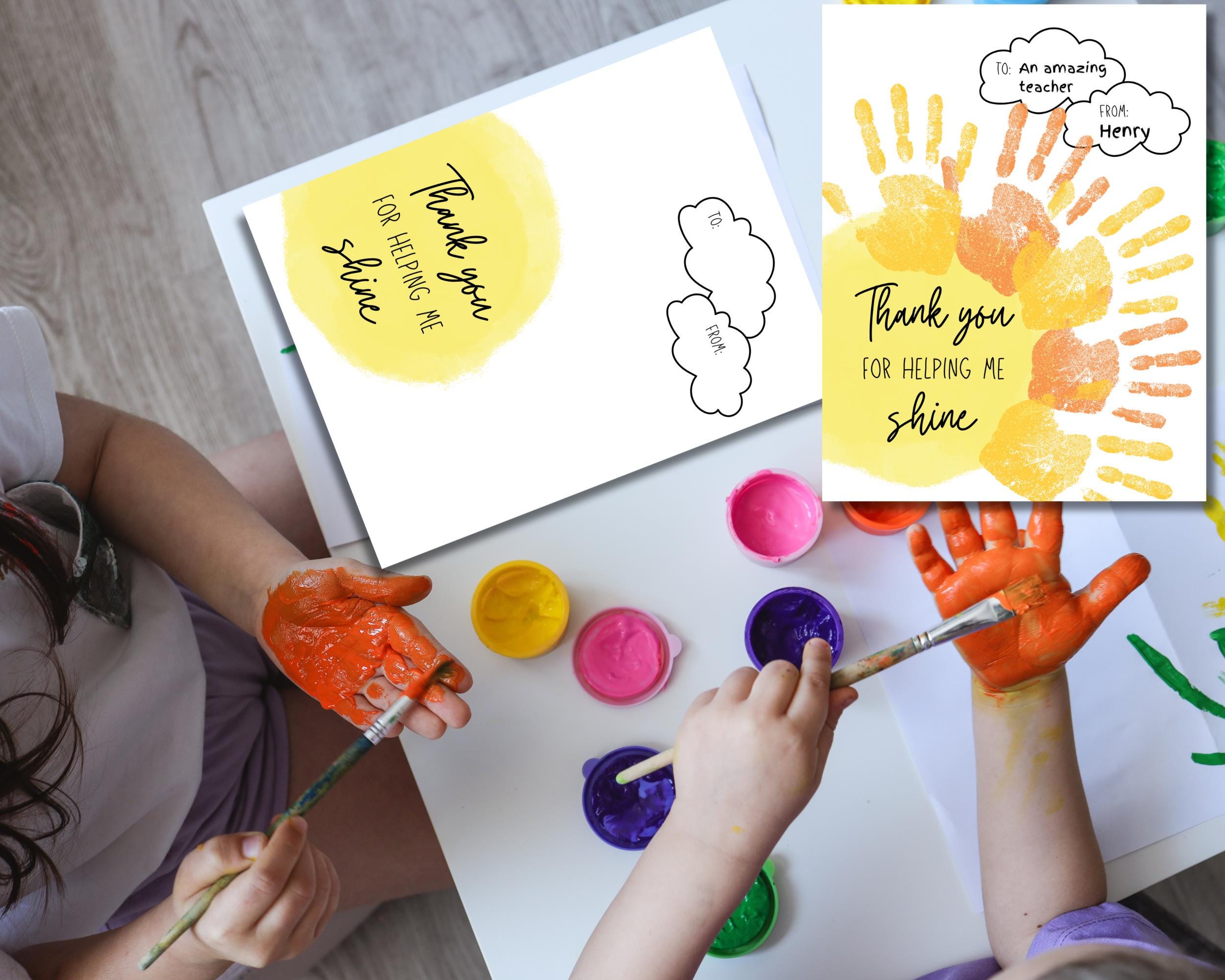 Teacher Appreciation Handprint Art: Unique Thank You Gift (PDF Instant ...