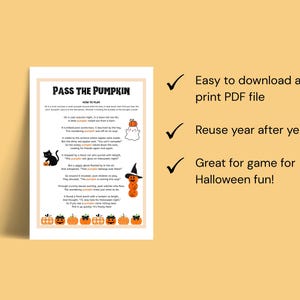 Pass the Pumpkin Game - Easy Halloween Party Game for Kids - Etsy