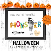 Halloween Handprint Footprint Art: Spooky DIY Keepsake (instant ...
