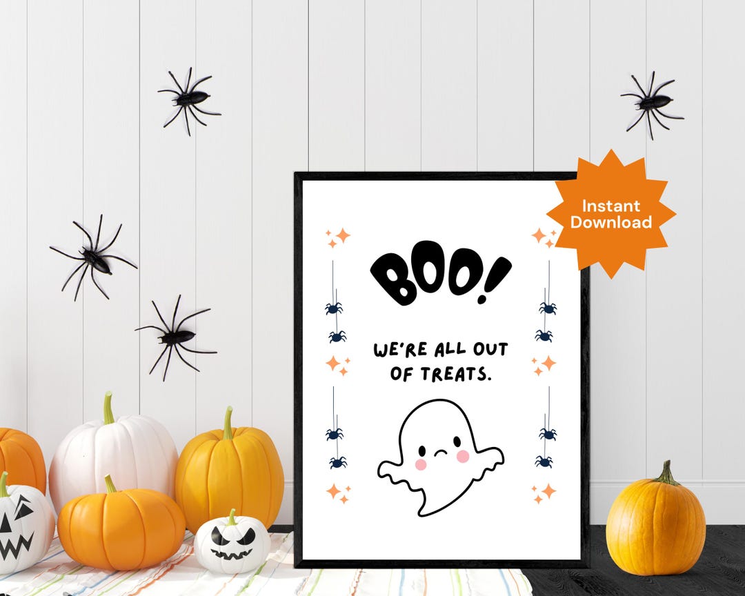 Out of Candy Halloween Sign: Printable Trick or Treat Decor (PDF ...
