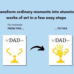 Father's Day Handprint - Best Dad Trophy, Father's Day Gift, Birthday ...