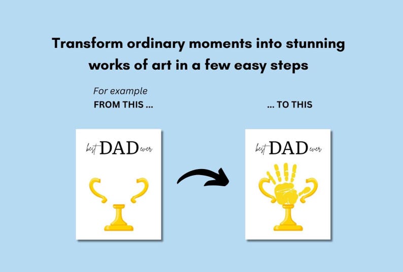 Father's Day Handprint - Best Dad Trophy, Father's Day Gift, Birthday ...