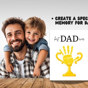 Father's Day Handprint - Best Dad Trophy, Father's Day Gift, Birthday ...