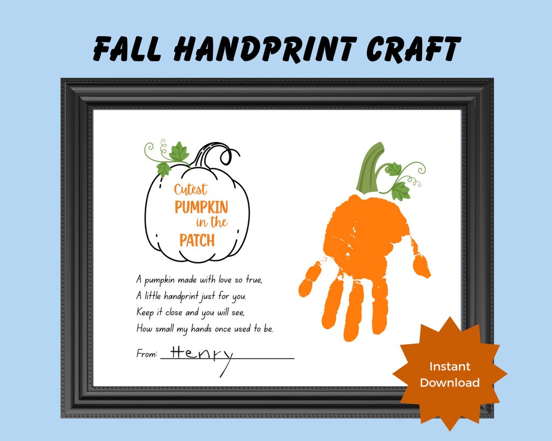 Thanksgiving Handprint Keepsake – “cutest Pumpkin in the Patch ...